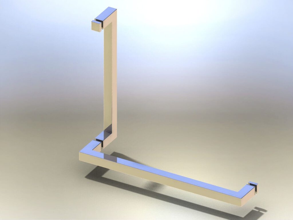 Square L-Bar Handle for Supra - Duscholux